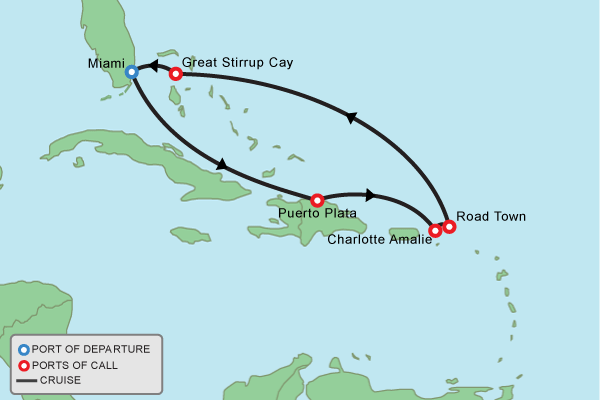 7 Night Caribbean: Great Stirrup Cay Dominican Republic & Tortola on ...